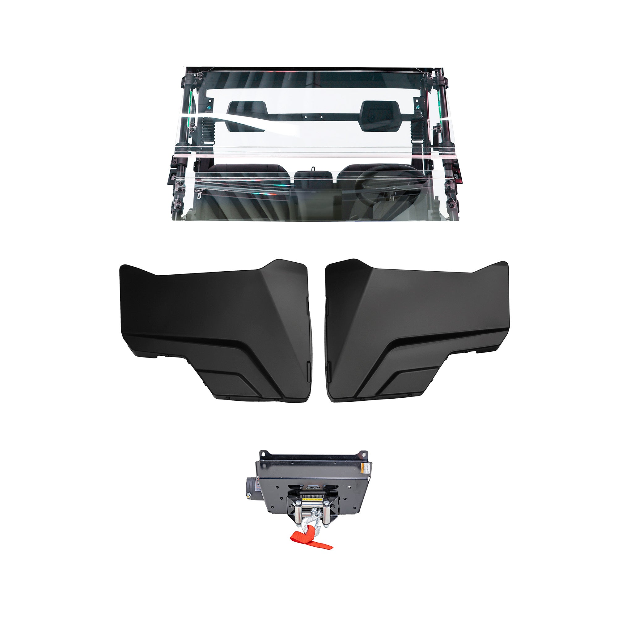Buck 450 Accessory Kit - Windshield, ABS Half Doors, 3000lb Winch